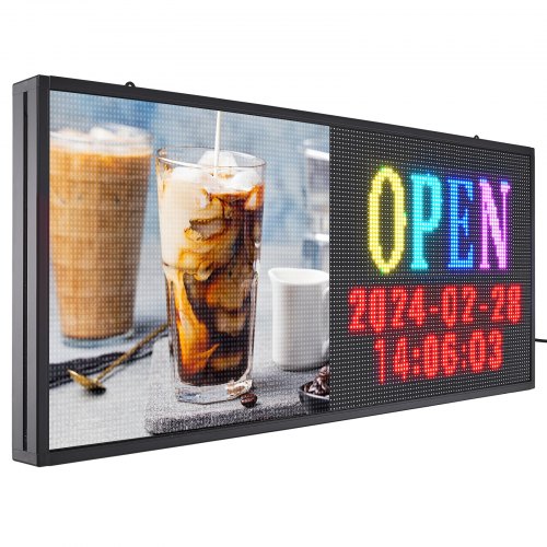 VEVOR Programmable LED Sign, P6 Full Color LED Scrolling Panel, DIY ...