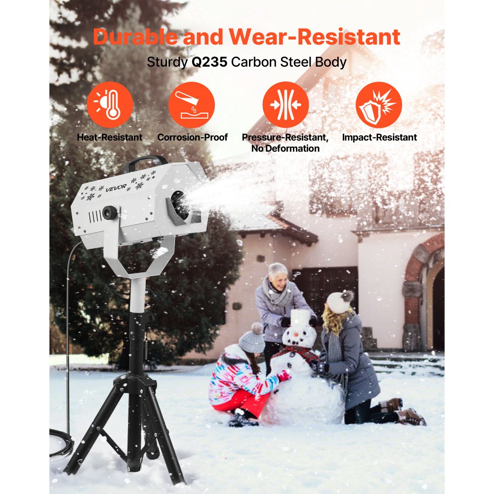 VEVOR Snow Machine, 1500W Fake Snow Maker with Adjustable Stand ...
