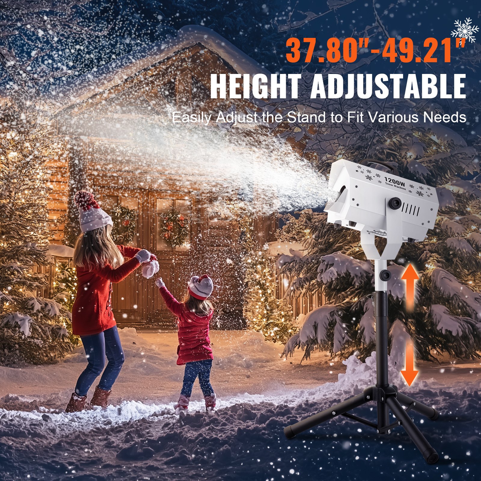 VEVOR Snow Machine 1200W Snow Making Machine with Height Adjustable ...