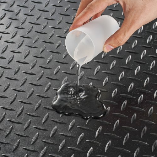 VEVOR Diamond-Plate Rubber Flooring Roll, 3 mm x 4 ft x 15 ft Garage ...