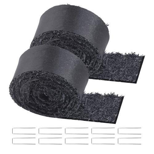 VEVOR Rubber Mulch for Landscaping, 2 Rolls Recycled Rubber Mulch Mat ...