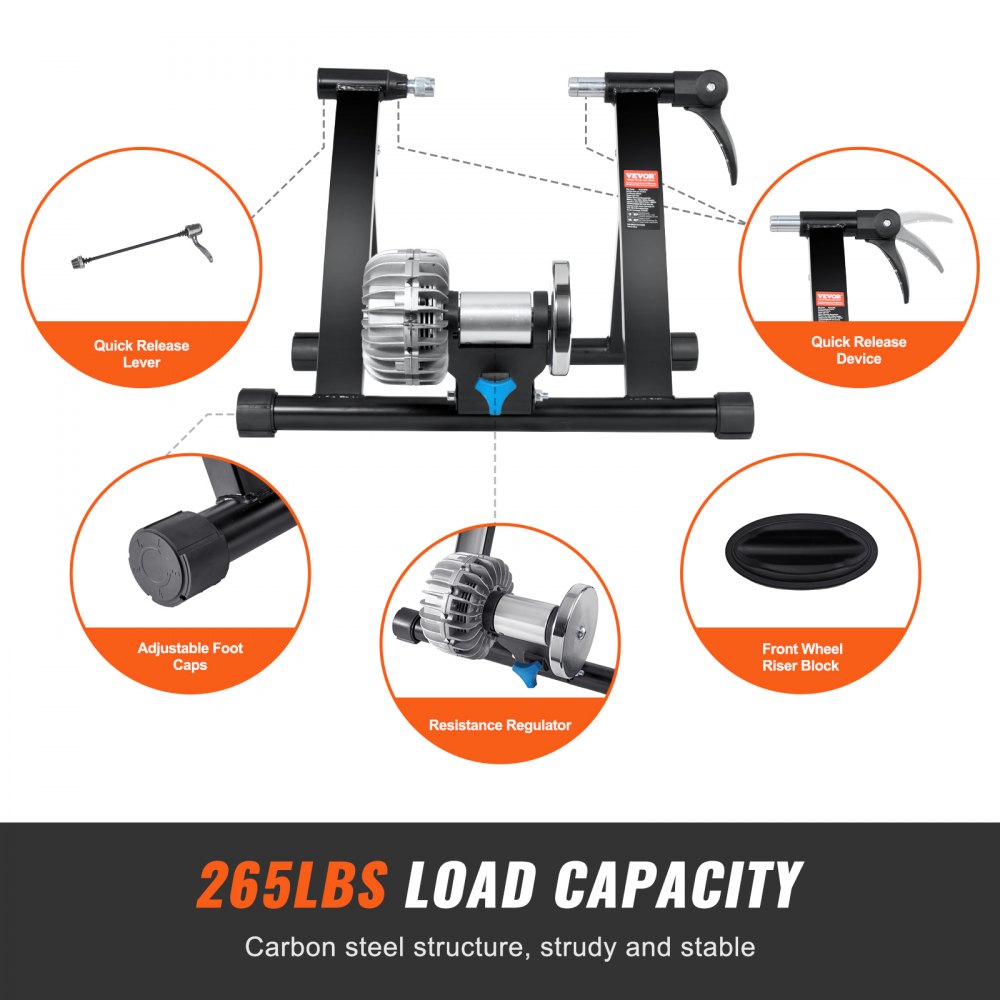 VEVOR Bike Trainer Stand, Fluid Stationary Bike Stand for 26"-29 ...