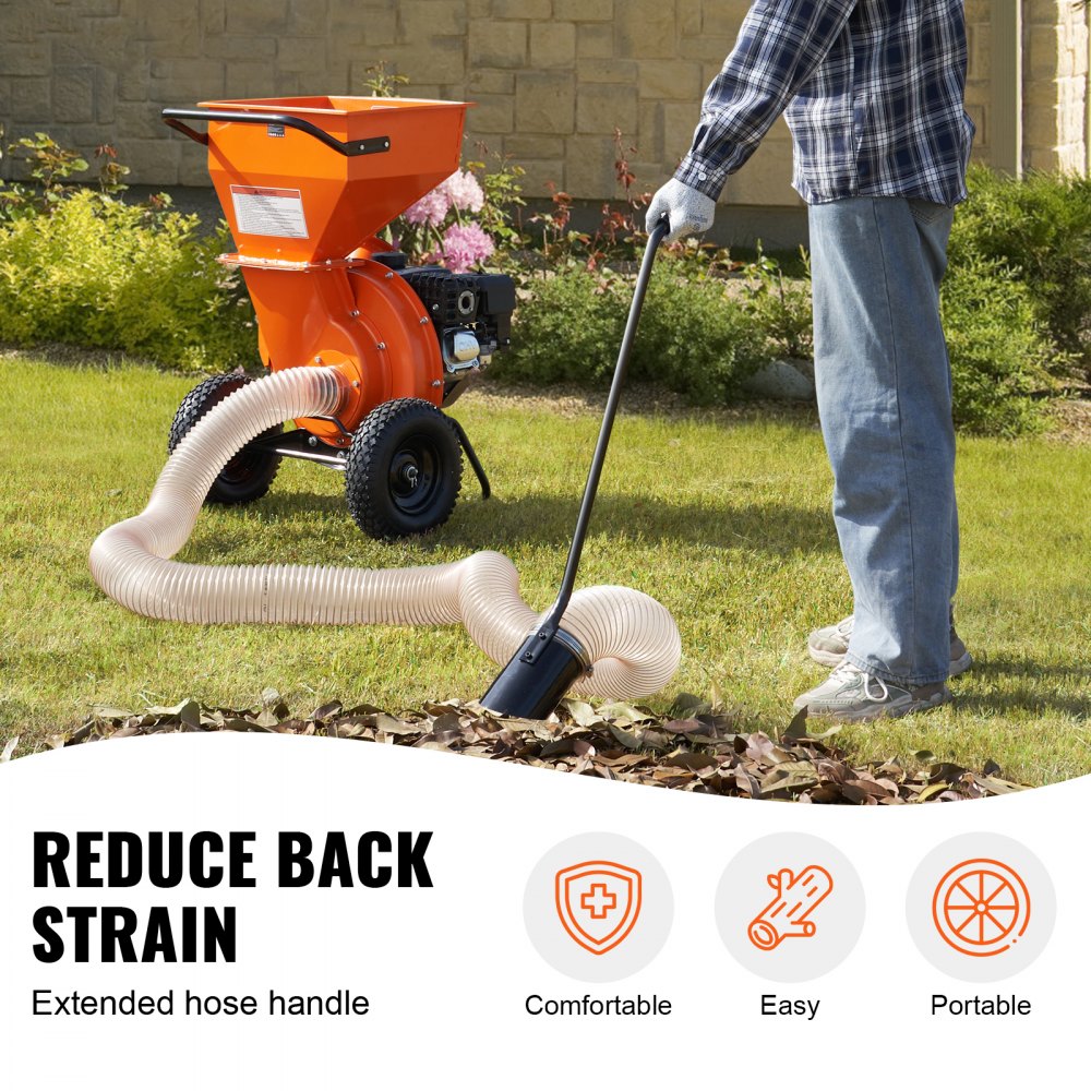 VEVOR 4.3In x 13.1ft 4in Diameter Wood Chipper Shredder Mulcher Leaf Vacuum Kit | VEVOR CA