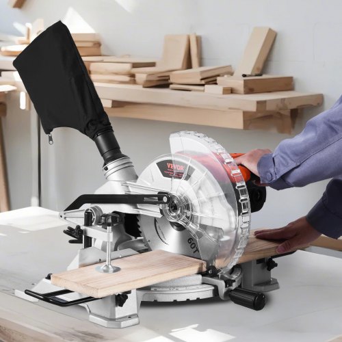 Compound Miter Saw 10-Inch Blade 15 Amp Motor 60-Tooth Corded Single ...