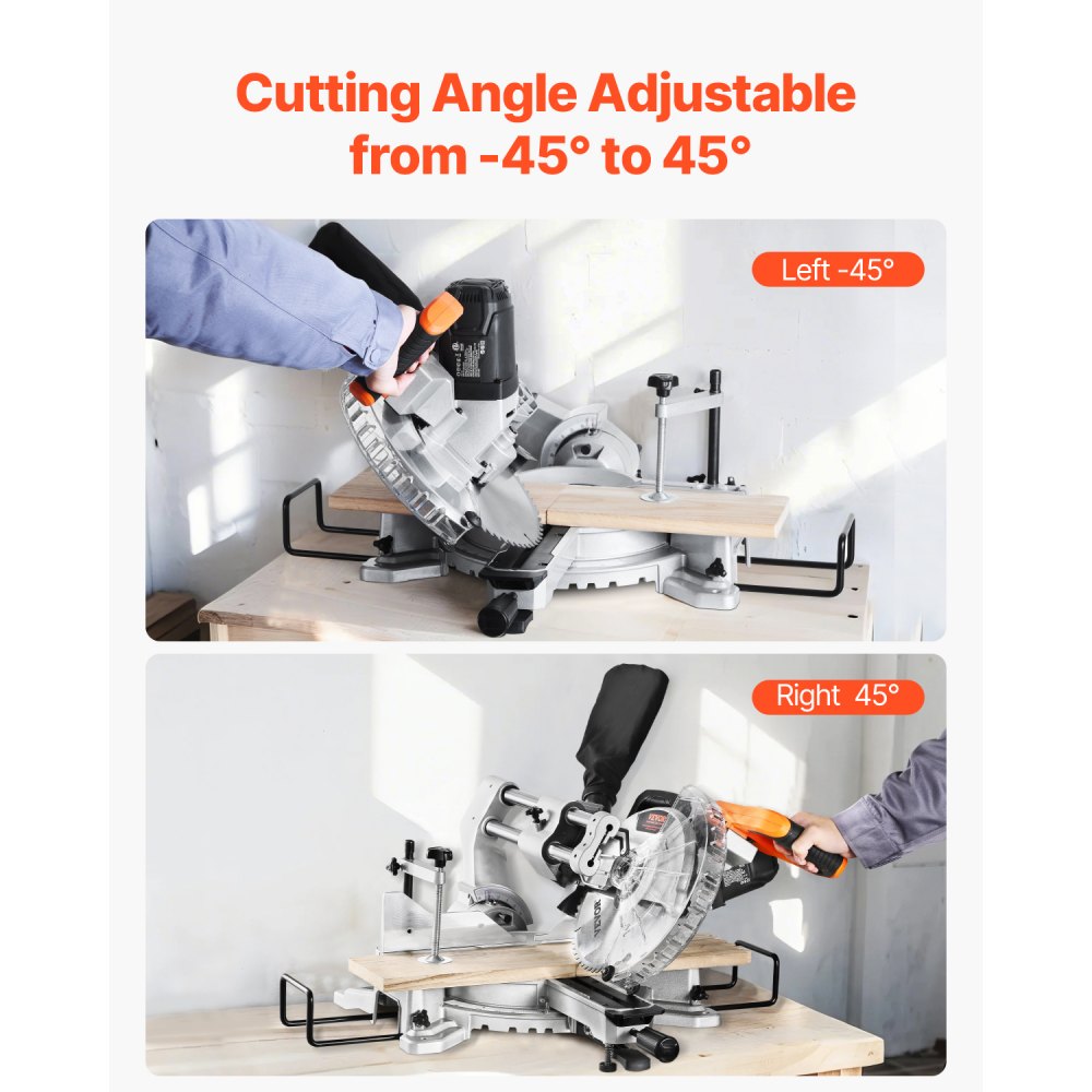 VEVOR Sliding Compound Miter Saw 10 Inch - 15 Amp Motor