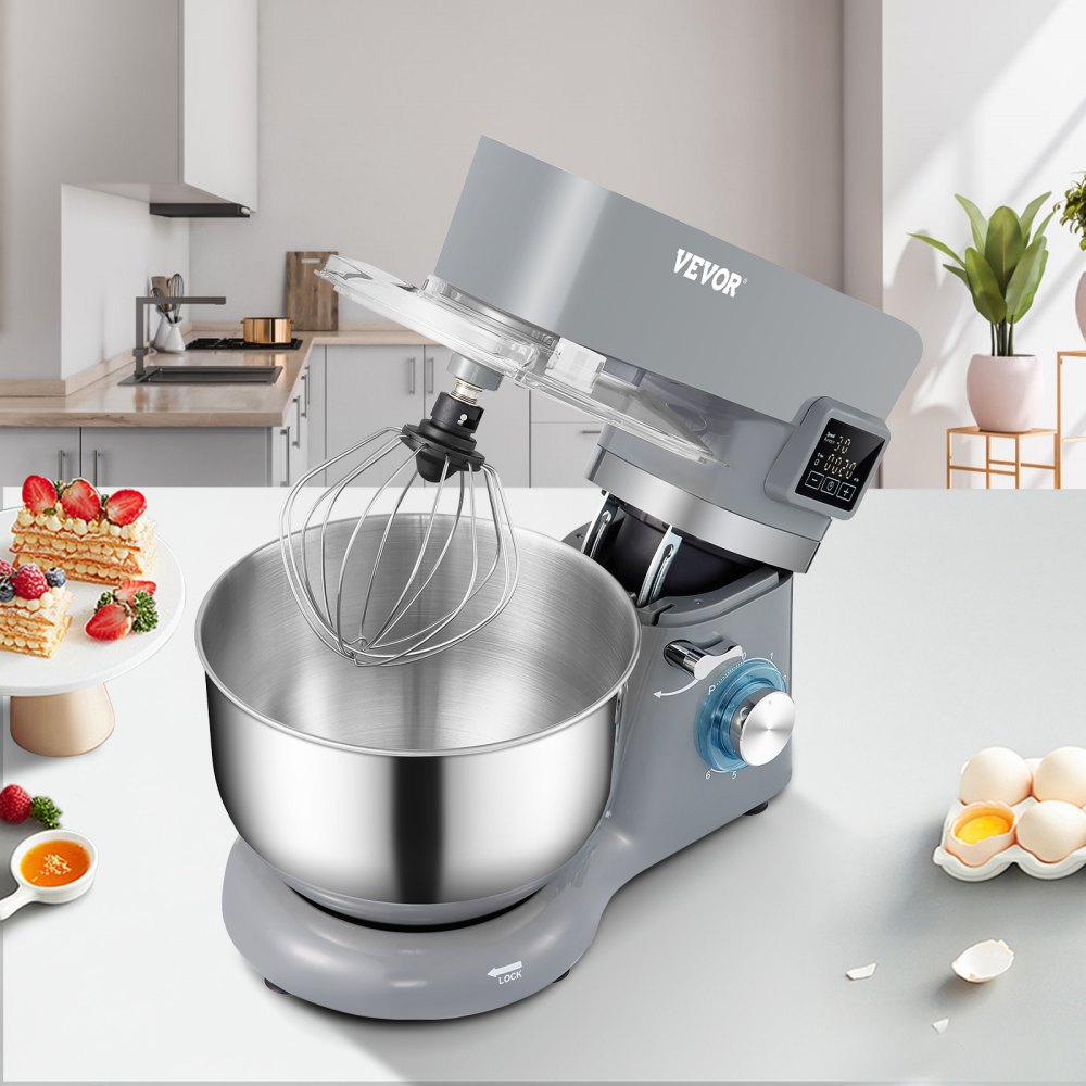 VEVOR Stand Mixer, 660W Electric Dough Mixer with 6 Speeds LCD Screen ...