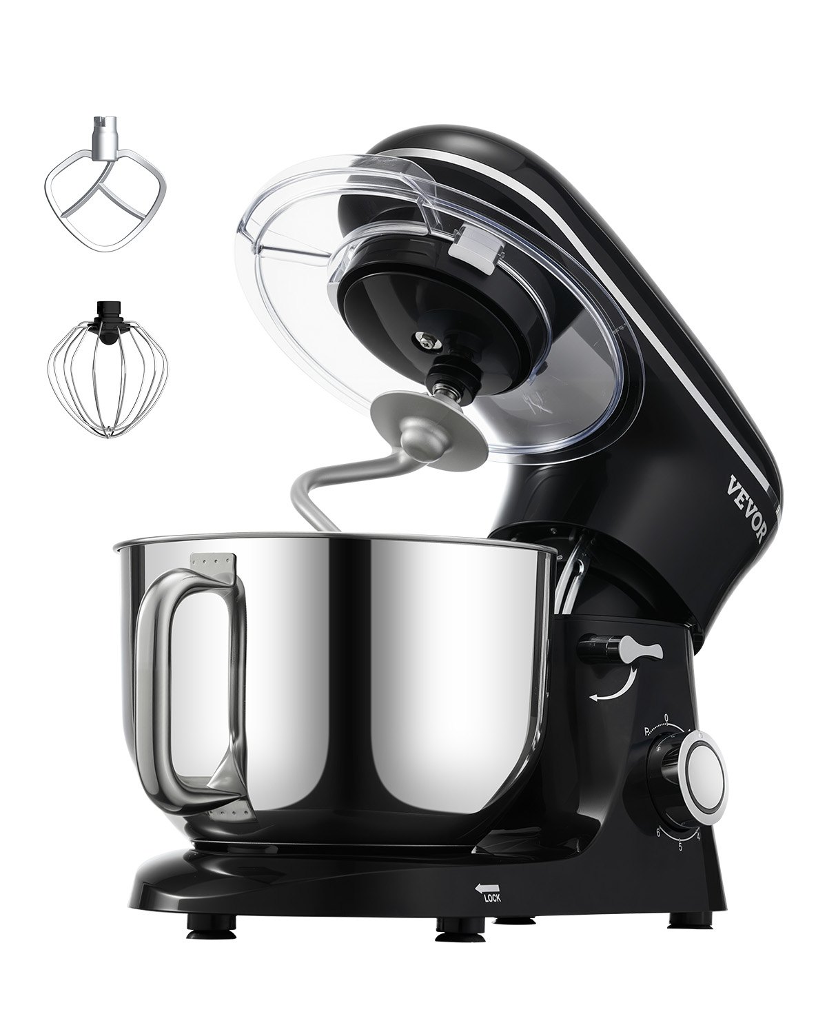 VEVOR Stand Mixer 5.68 L Electric Dough Mixer 1100W 6 + P Speeds Food ...