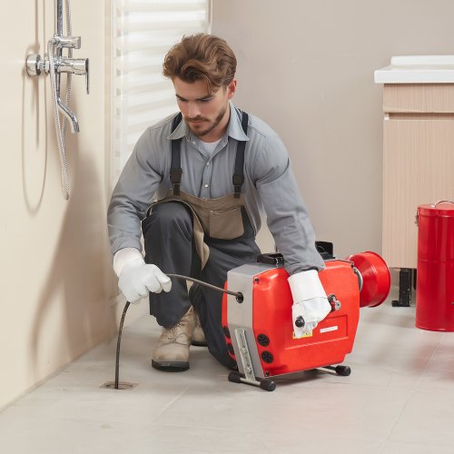 VEVOR Drain Cleaner Machine 120FT x 7/8" 420W Sewer Snake Auger Manual ...
