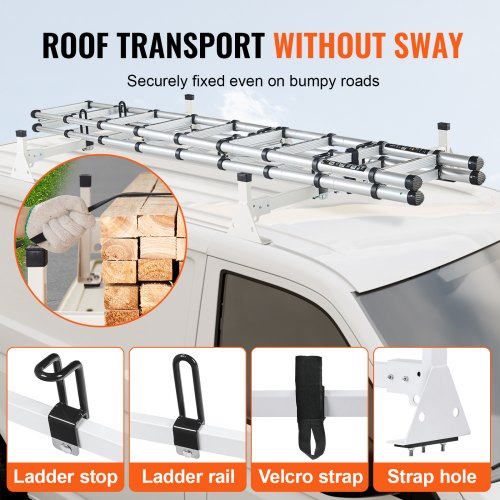 VEVOR Trailer Ladder Rack Van Roof Rack for Ford Transit 150, 250, 350 ...