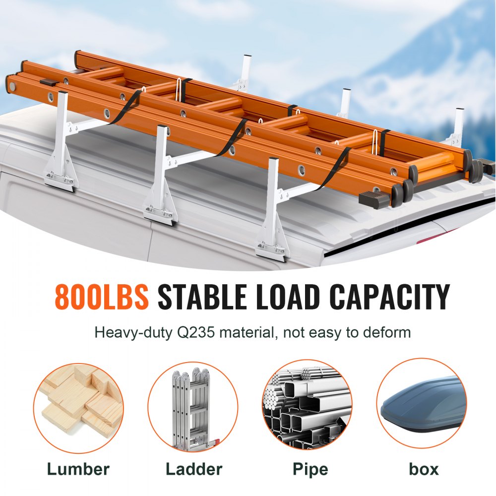 VEVOR Trailer Ladder Rack Van Roof Ladder Rack 800 lbs 56.7-63 inch ...