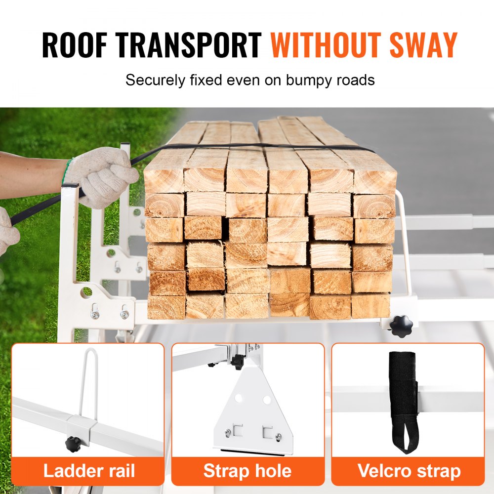 VEVOR Trailer Ladder Rack Van Roof Ladder Rack 800 lbs 56.7-63 inch ...