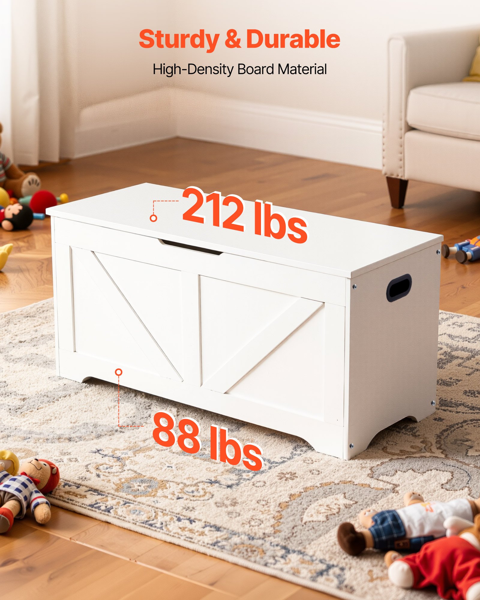 VEVOR Kids Storage Bench, Wooden Toy Box Chest, Large Storage Cabinet ...