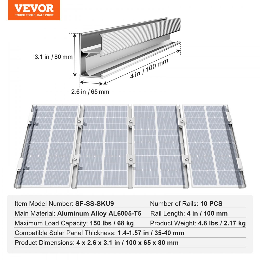 VEVOR Solar Panel Mounting Brackets Solar Panel Mounting Kit for ...