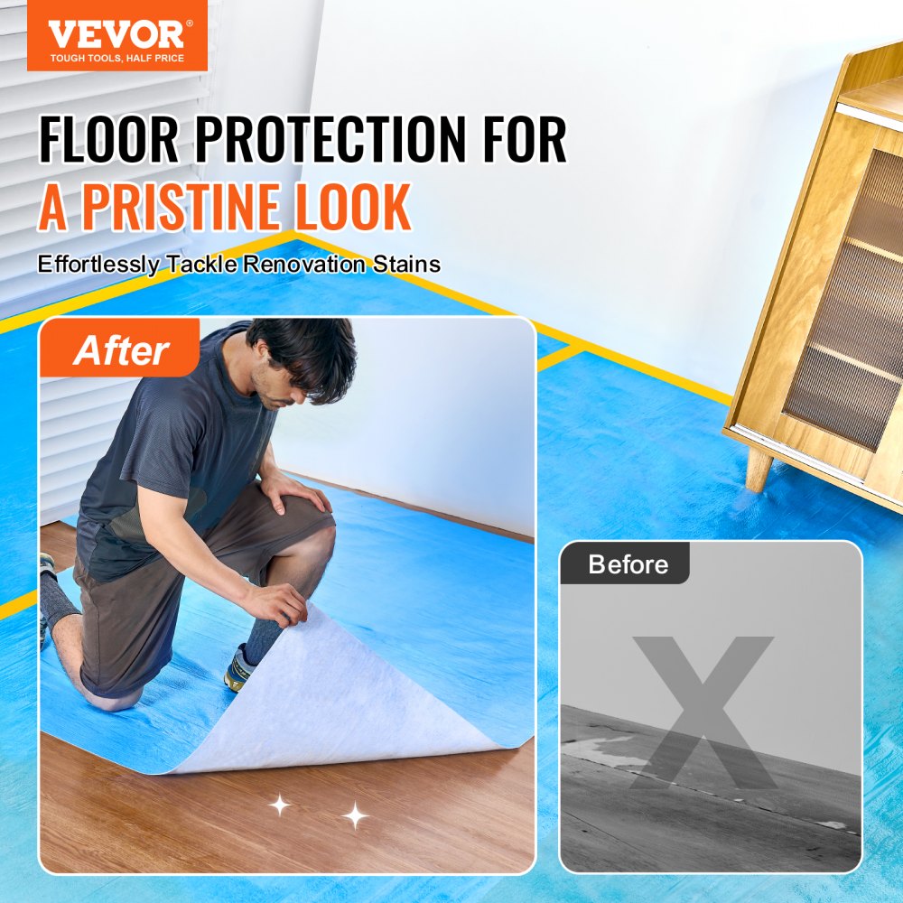 VEVOR Carpet Protection Film, 40" x 84' Floor and Surface Shield, Easy ...