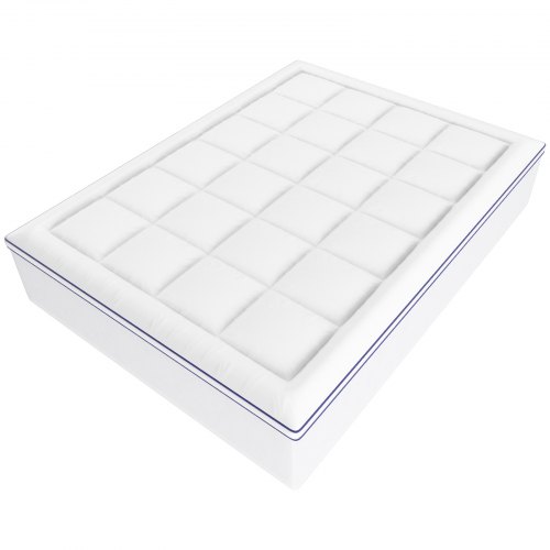 VEVOR Mattress Topper Fiber Fill Detachable & Washable Queen Size 1 in ...