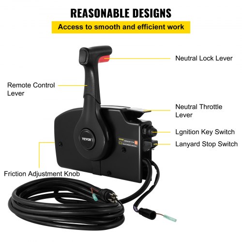VEVOR Boat Throttle Control 881170A3 Boat Control Box with 8 Pins ...