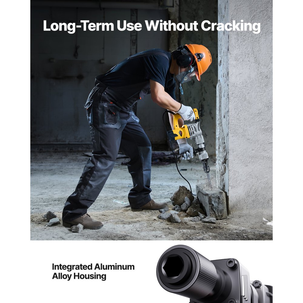 VEVOR Demolition Jack Hammer Concrete Breaker 1400W Electric Hammer 2 ...