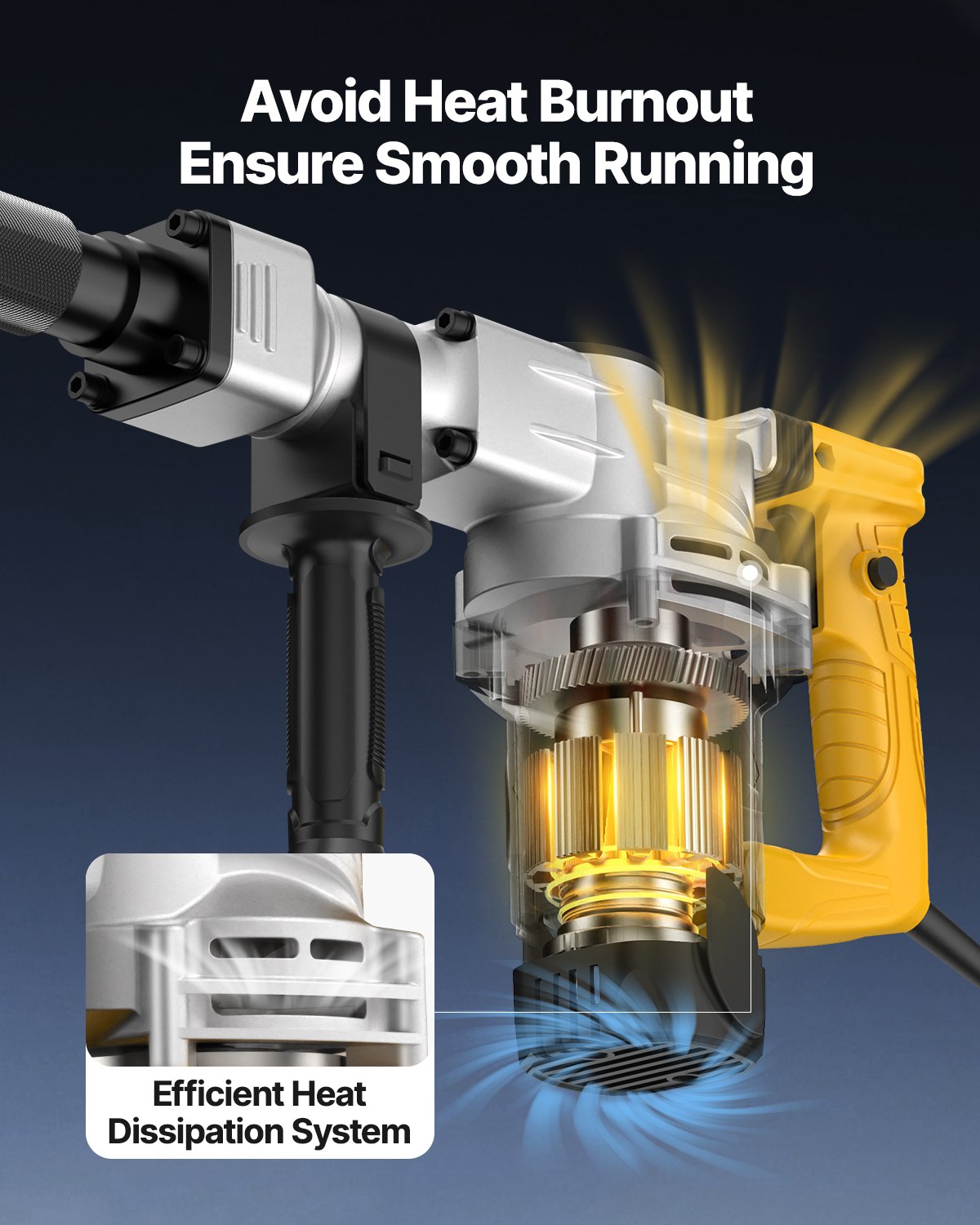 VEVOR Demolition Jack Hammer Concrete Breaker 1400W Electric Hammer 2 ...