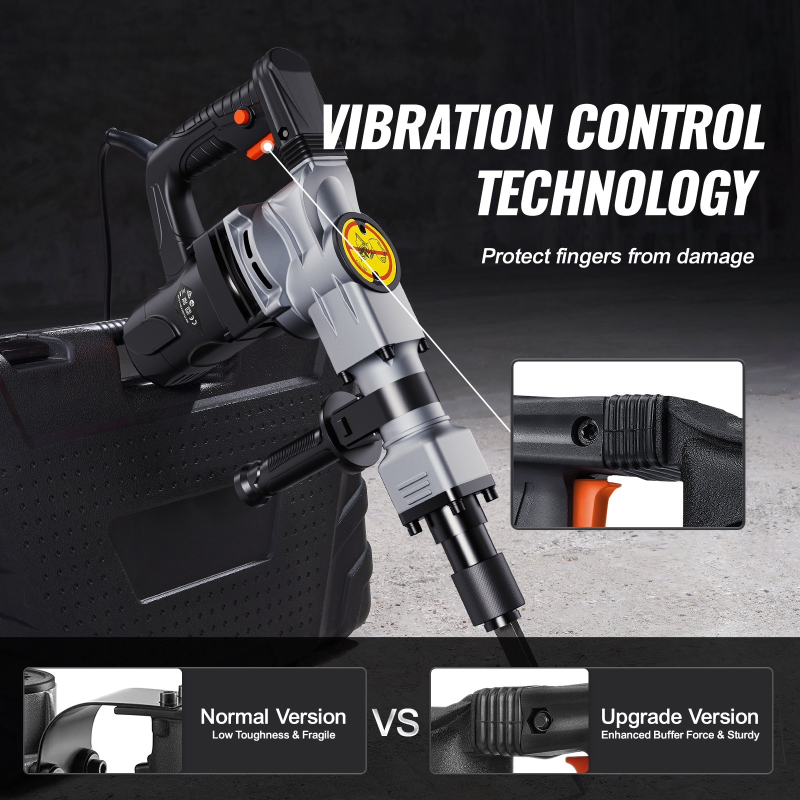 VEVOR Demolition Jack Hammer, 1400W Electric Jackhammer Heavy Duty ...