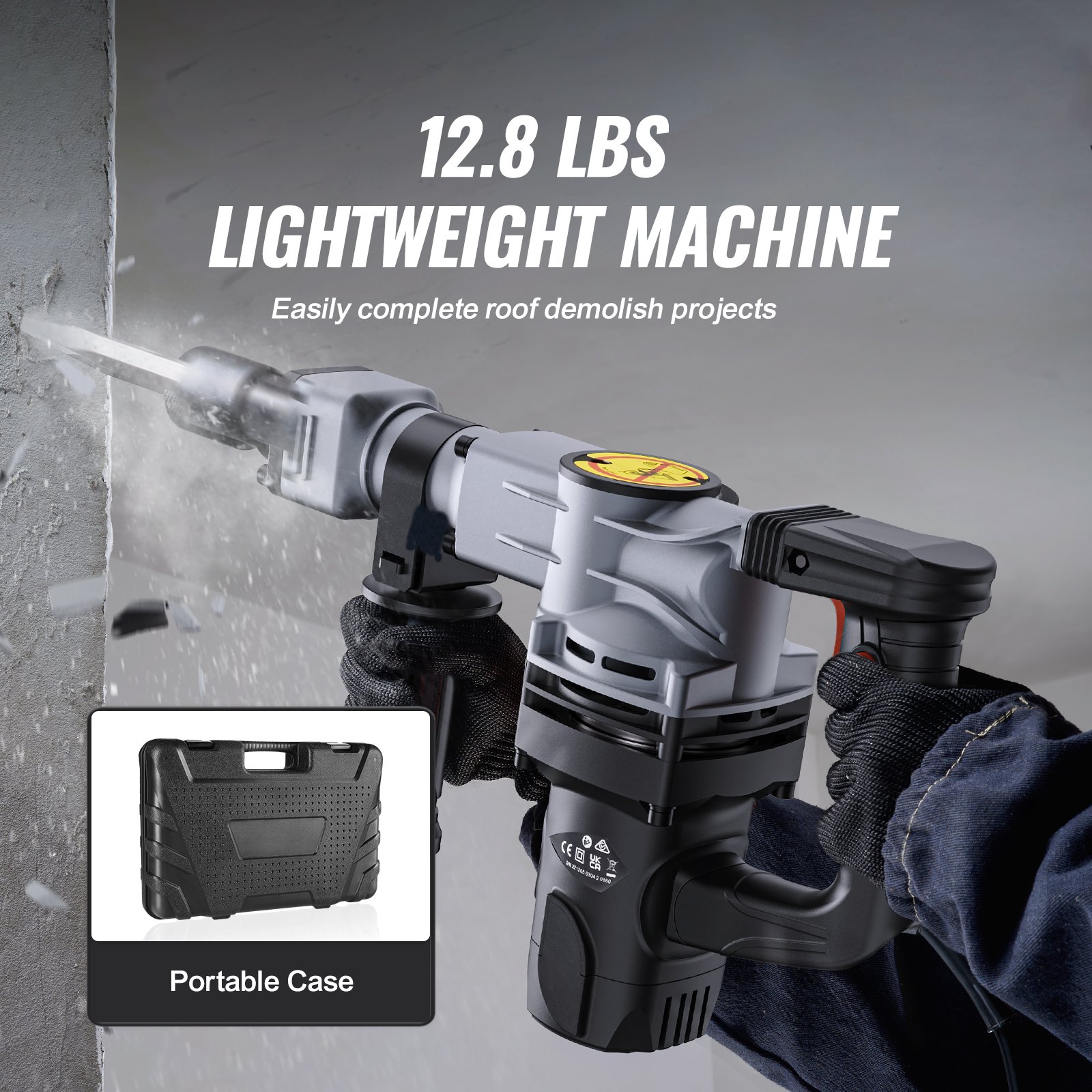 VEVOR Demolition Jack Hammer, 1400W Electric Jackhammer Heavy Duty ...