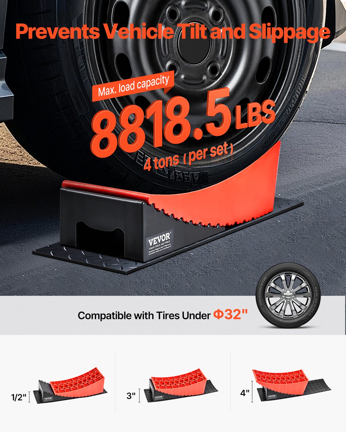 VEVOR Camper Leveling Blocks – 2 Pcs RV Levelers up to 4"