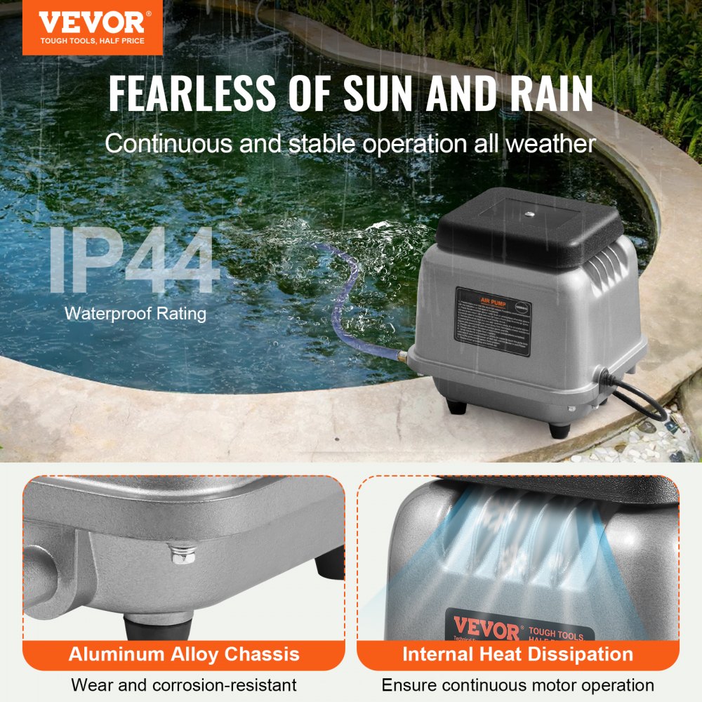 VEVOR Linear Air Pump, 90 L/Min Air Flow Septic Aerator Pump, Aeration ...