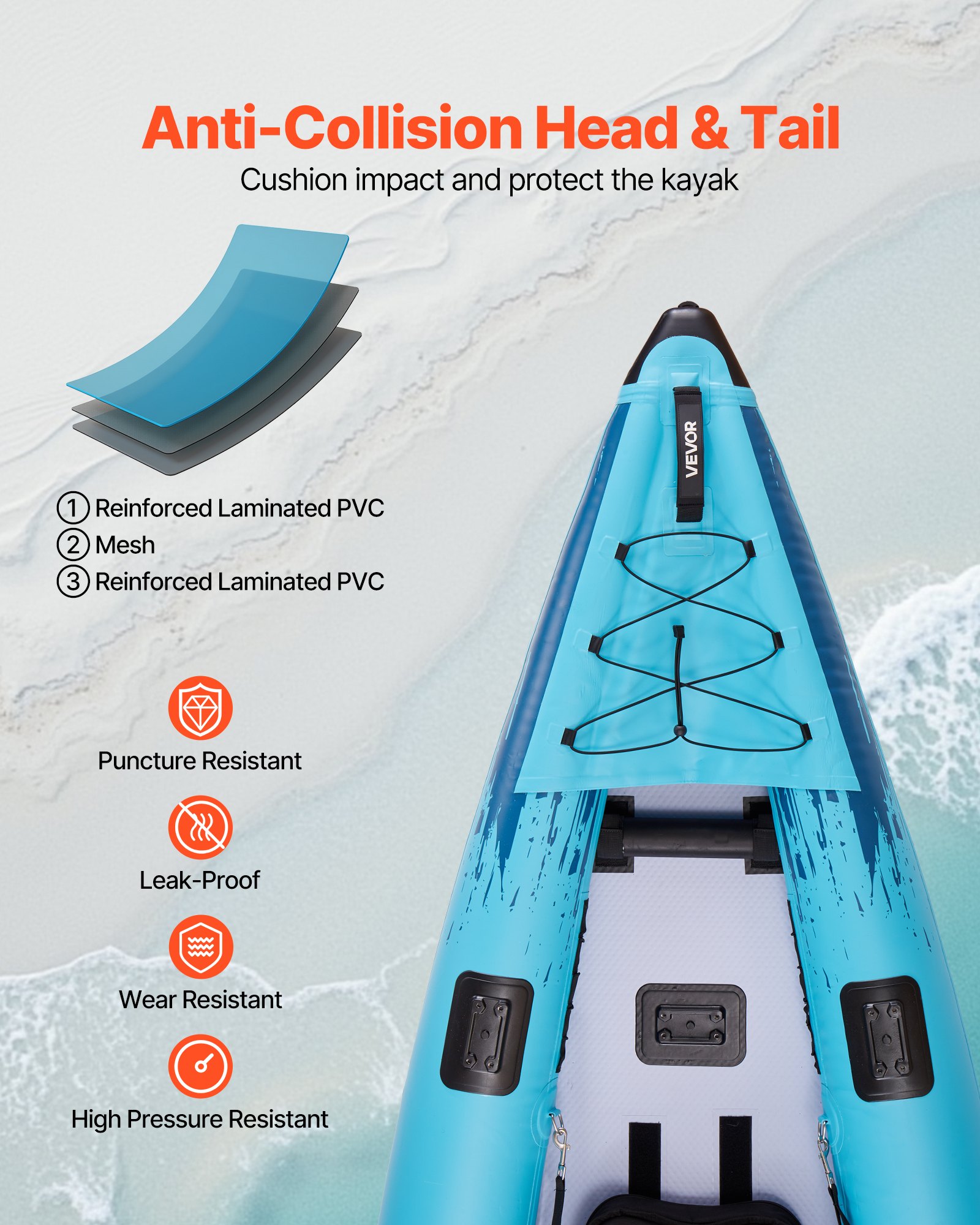 VEVOR Fishing Inflatable Kayak — Padded Seats and Pump