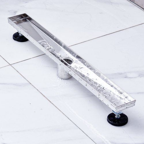VEVOR 24Inch Linear Shower Drain Offset with Tile Insert Cover,Brushed ...