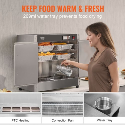 Hot Box Food Warmer 4-Tier Concession Warming Cabinet with Water Tray ...