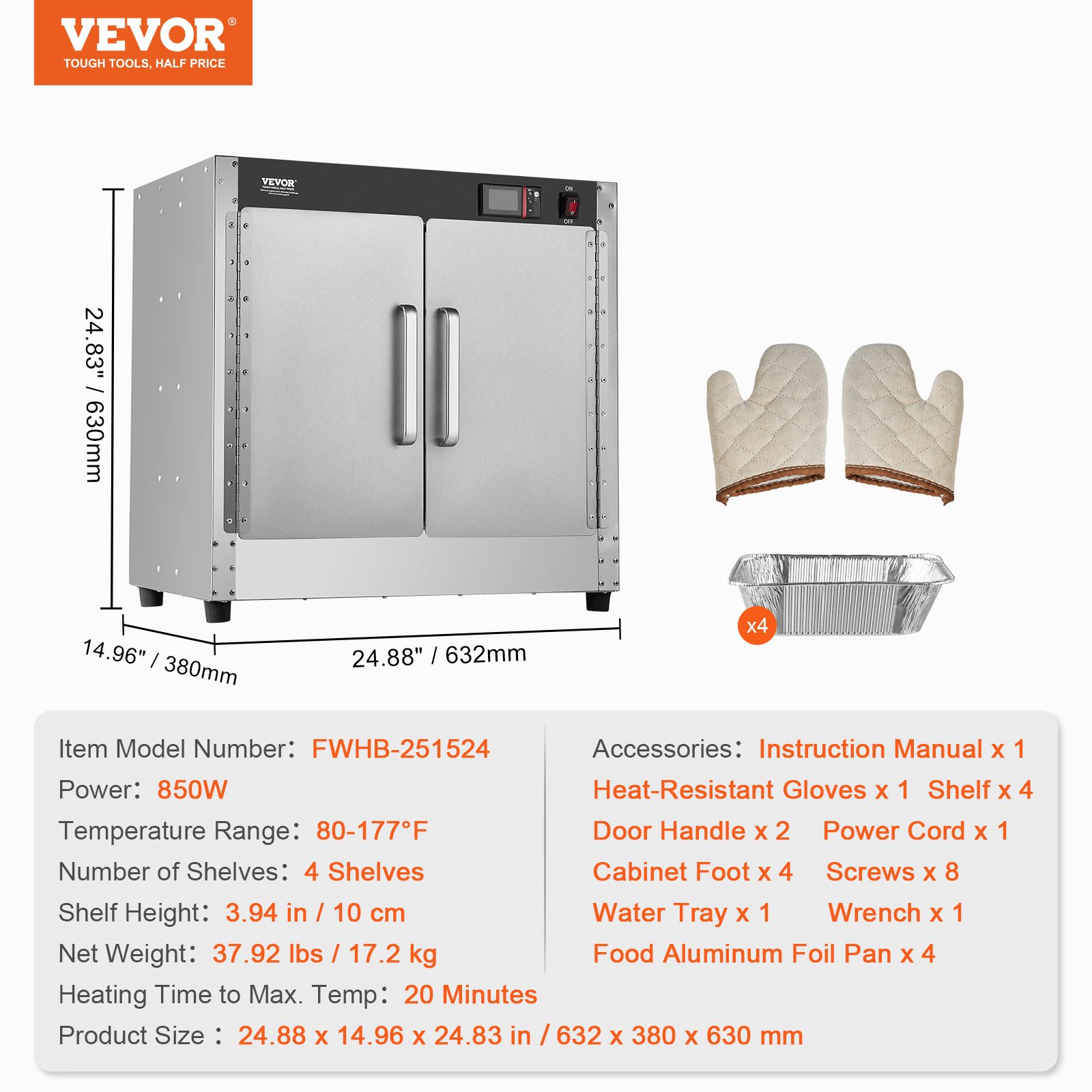 Hot Box Food Warmer 4-Tier Concession Warming Cabinet with Water Tray ...