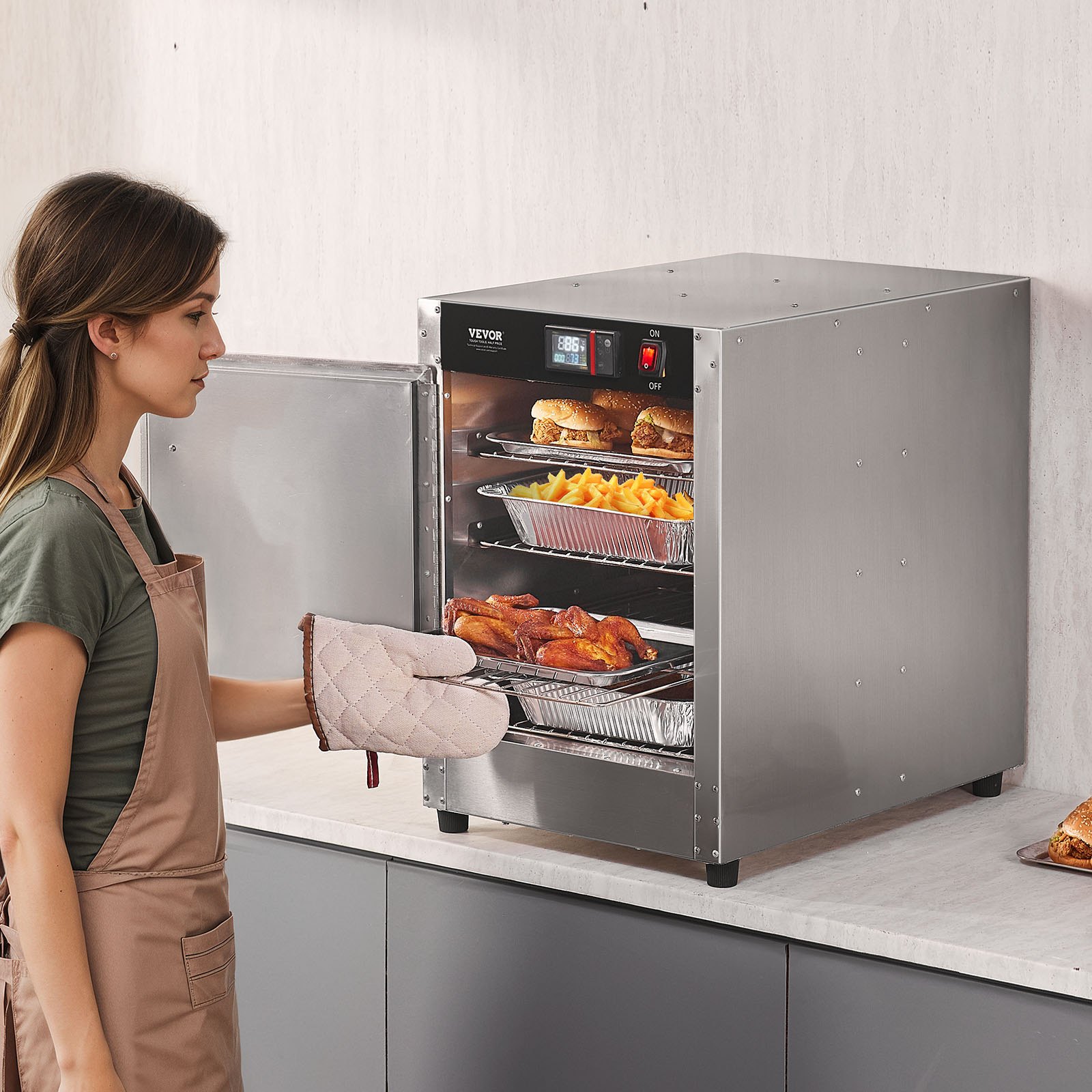VEVOR Commercial Hot Box Food Warmer – 4-Tier, 80℉-177℉