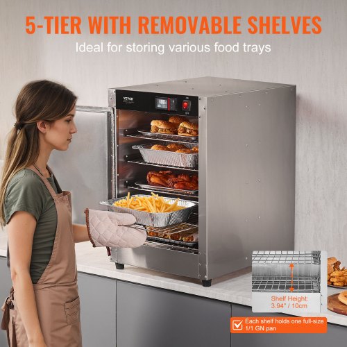 Hot Box Food Warmer 5-Tier Concession Warming Cabinet with Water Tray ...
