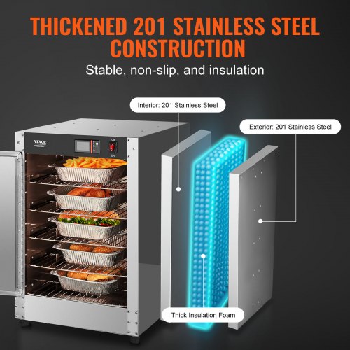 VEVOR Hot Box Food Warmer 5-Tier Concession Warming Cabinet with Water ...