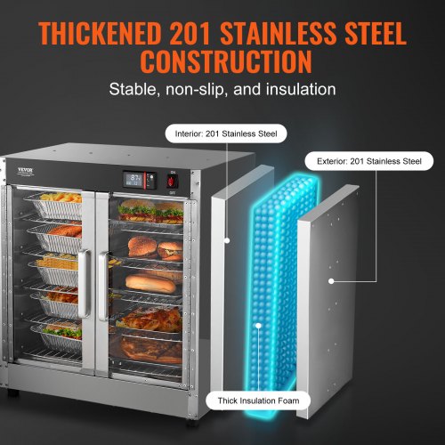 Hot Box Food Warmer 5-Tier Concession Warming Cabinet with Water Tray ...