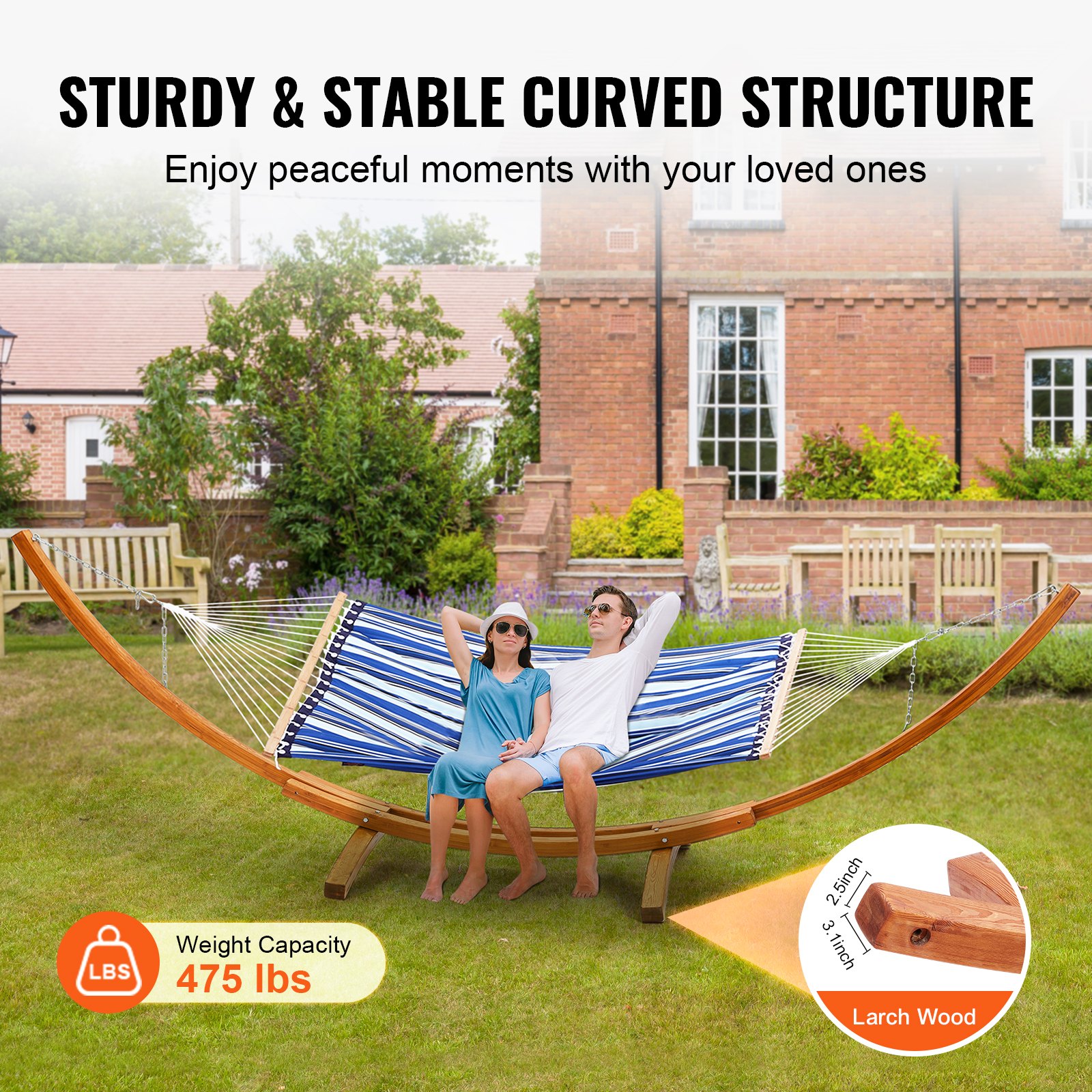 VEVOR Wooden Hammock Stand 475 lbs Capacity Hammock Frame Fits 9-13 ft ...