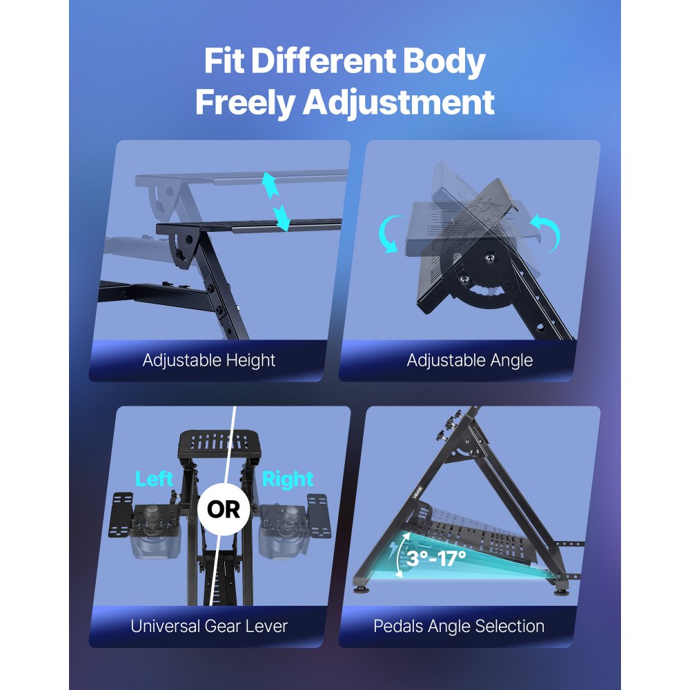 VEVOR Racing Wheel Stand, Adjustable & Foldable Simulator Stand for ...