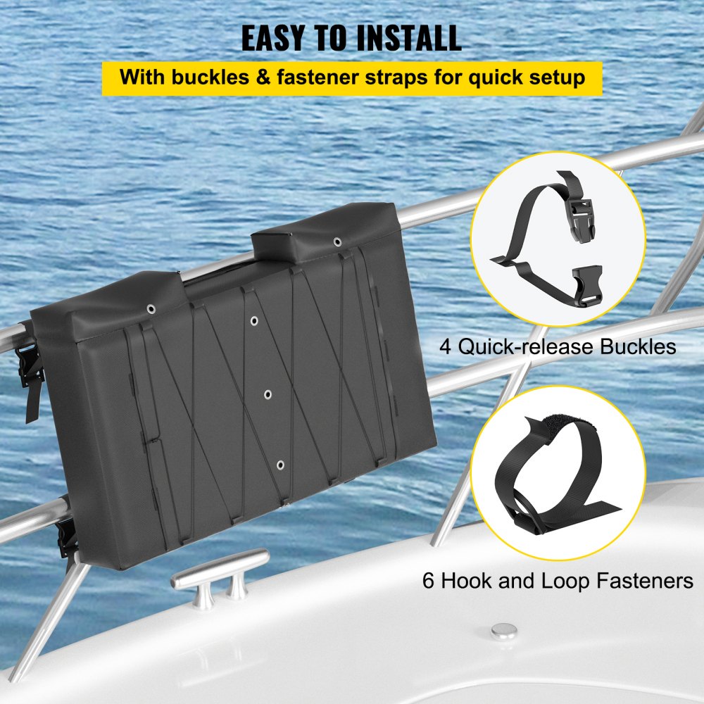 VEVOR T-Top Storage Bag, for 6 Type II Life Jackets, w/ a Boat Trash ...