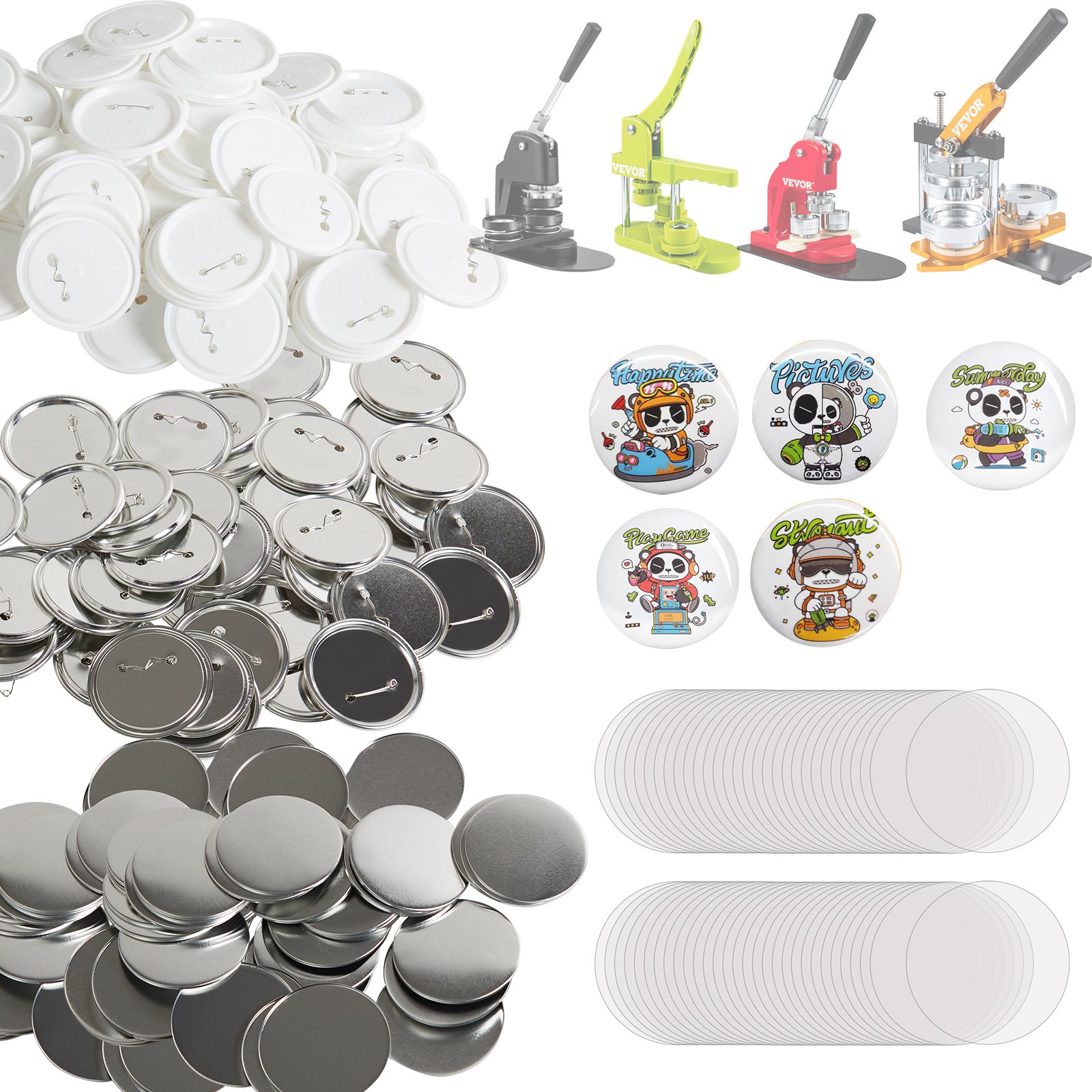VEVOR 3" 75mm Button Badge Parts Supplies for Button Maker Machine 200 ...