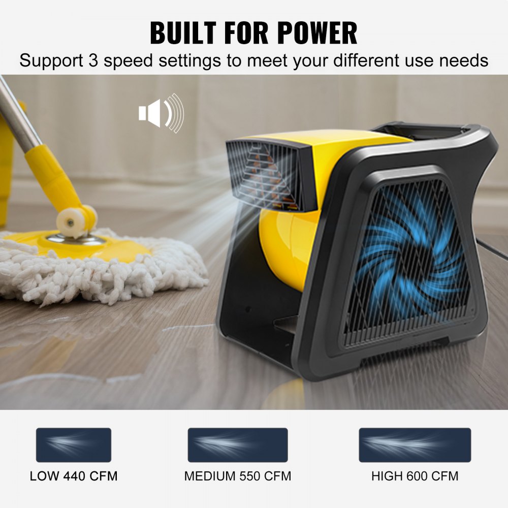 VEVOR Pivoting Utility Fan, 600 CFM High Velocity Floor Blower for ...