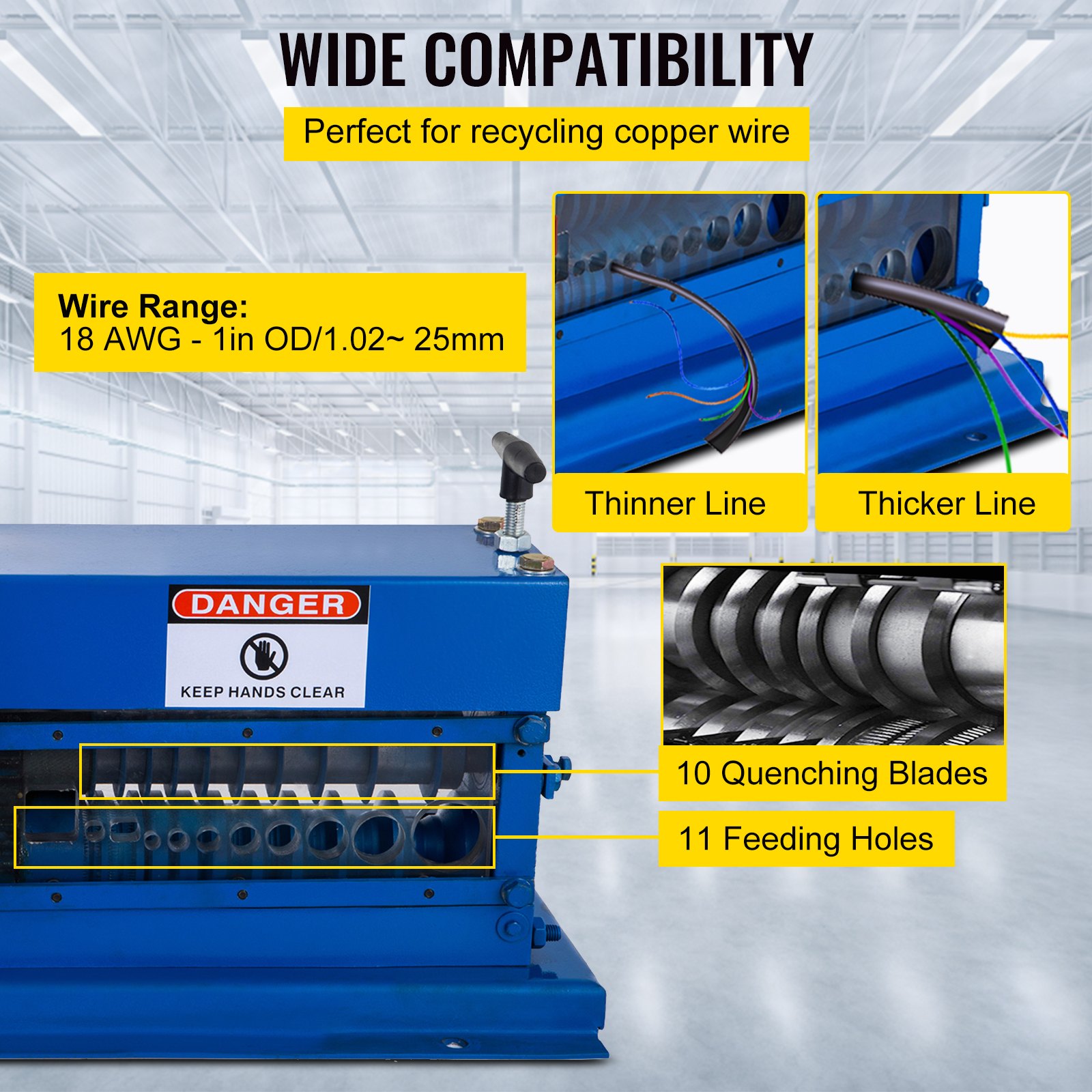 VEVOR Cable Wire Stripping Machine 0.06 inch -1.5 inch,Portable Powered ...
