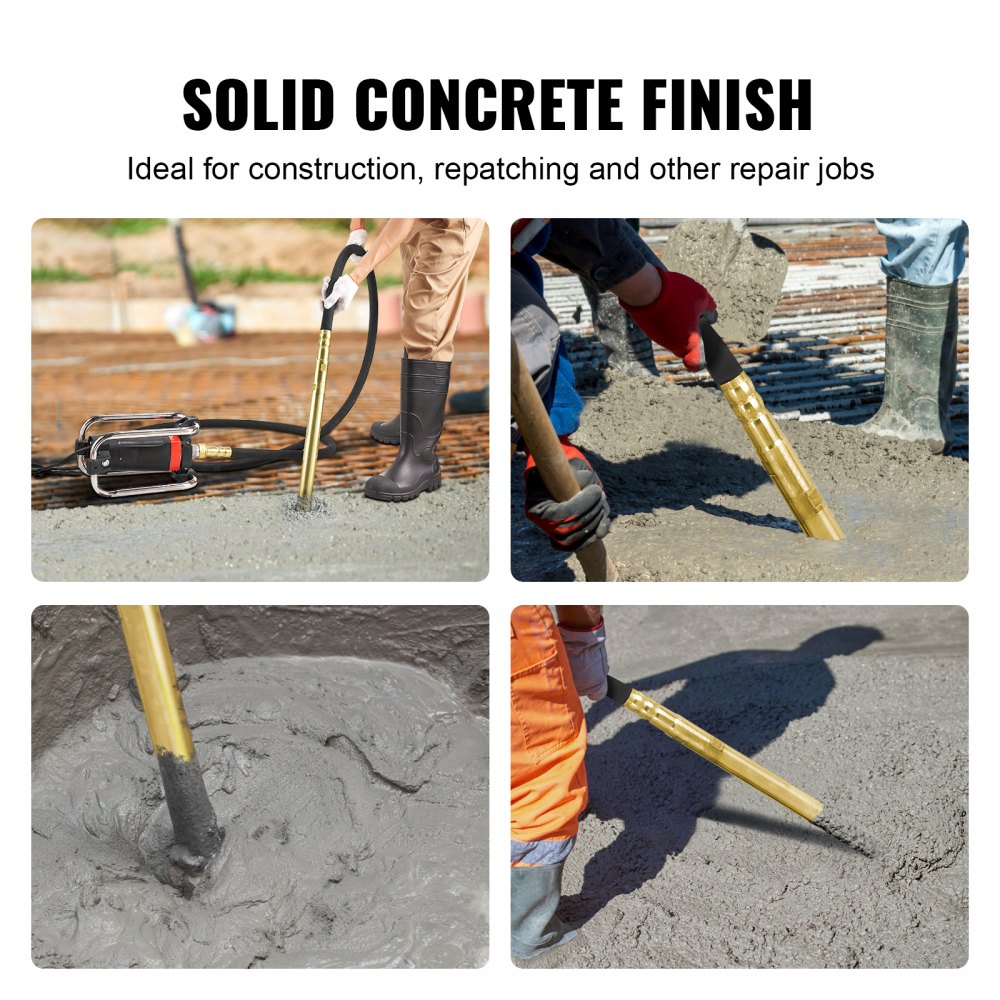 VEVOR Electric Concrete Vibrator, 1500W 16000 VPM, 2HP Copper Motor Handheld Concrete Vibrating ...