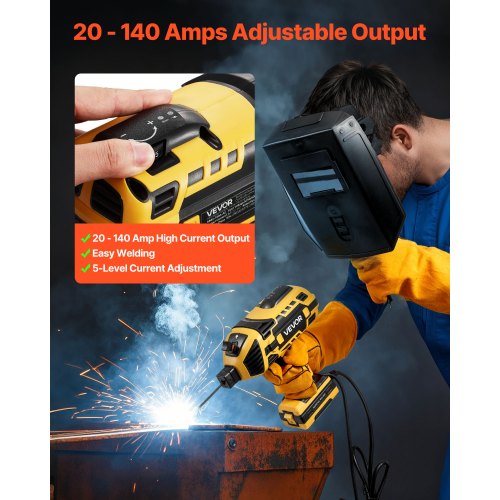 VEVOR Portable Handheld Welding Machine 20-140A with 5-Level Current ...