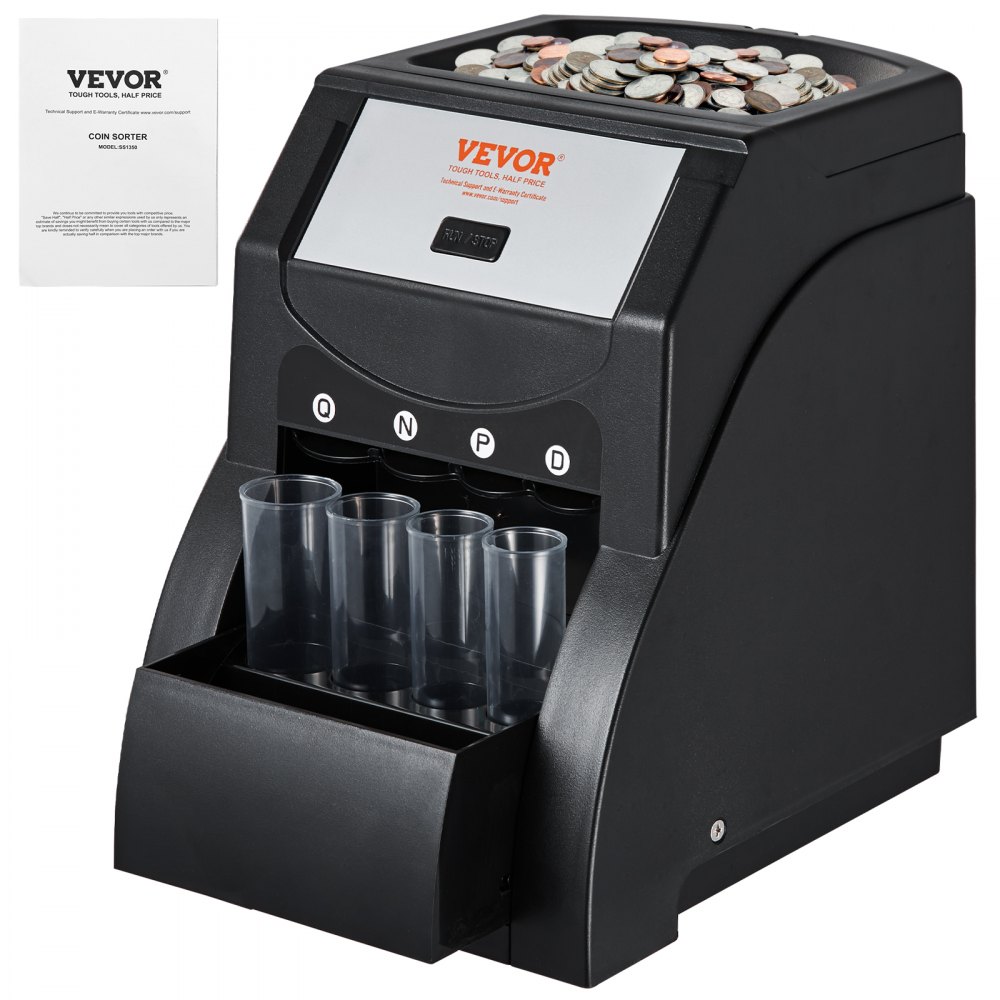 VEVOR USD Coin Sorter, Coin Sorter Machine for USD Coin 1￠ 5￠ 10￠ 25￠, Sorts up to 230 Coins/min ...