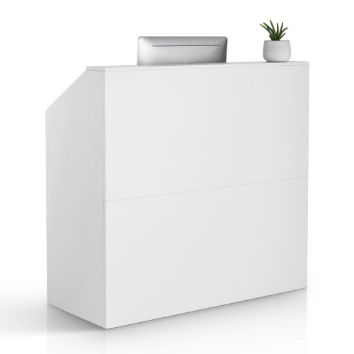 VEVOR Reception Desk, 46 Inch Rectangular Front Counter Table, Office ...