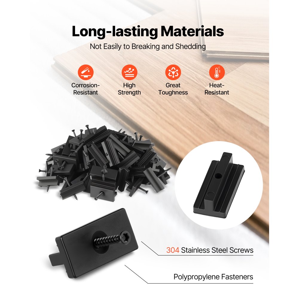 VEVOR Hidden Deck Fasteners for Composite Decking - 500PCS