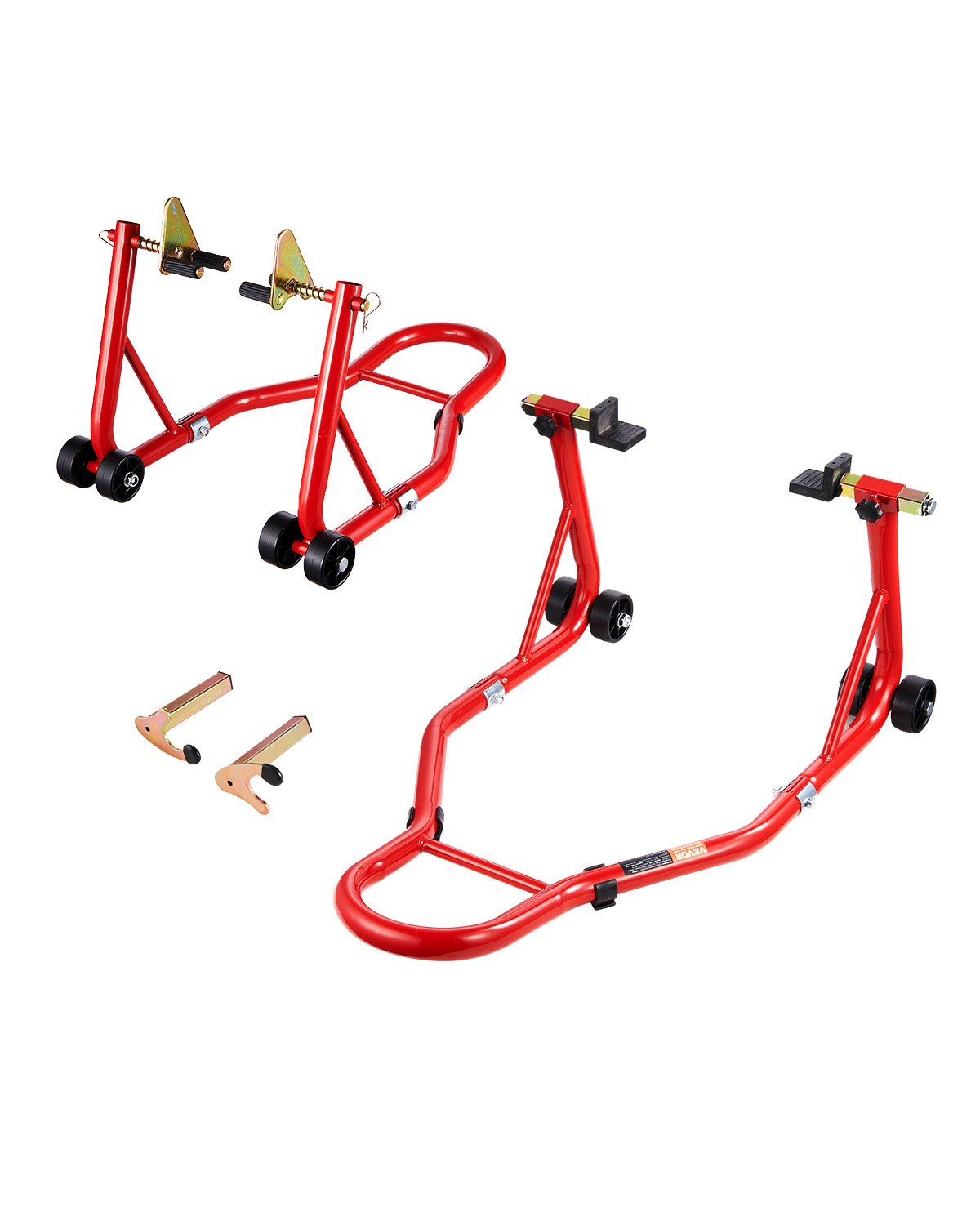 VEVOR Motorcycle Fork Stand – 850lbs, 6.5-13.8”, Front+Rear