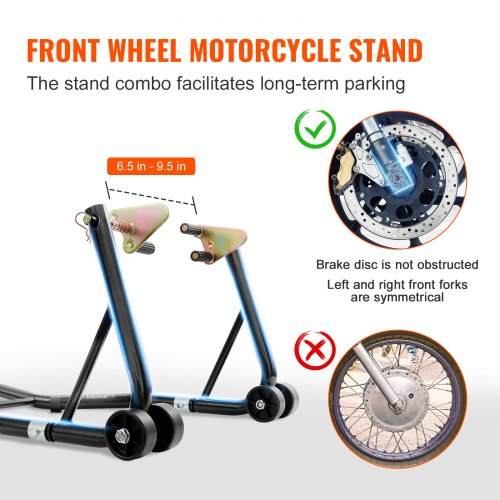 VEVOR Motorcycle Stand Lift, 850lbs Front Rear Combo Stand Lift Stand ...