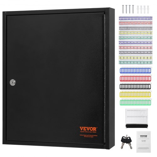 VEVOR 100-Key Cabinet, Key Lock Box with Adjustable Racks, Security Key ...