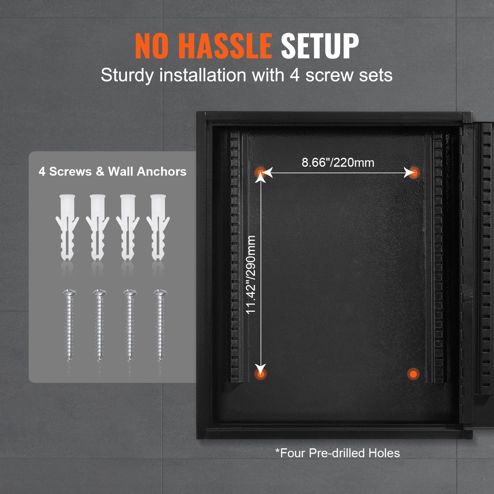 VEVOR 100-Key Cabinet, Key Lock Box with Adjustable Racks, Security Key ...