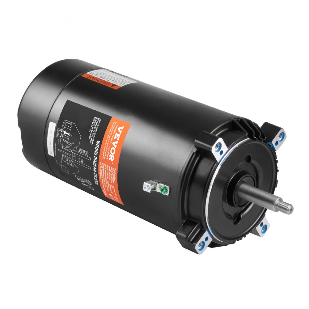 VEVOR 1.5 HP Pool Pump Motor, 56J Frame, 115V(13.6 Amps)/230V(6.8 Amps ...